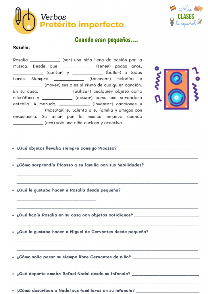 Cuaderno de los pretéritos - Mis clases de español